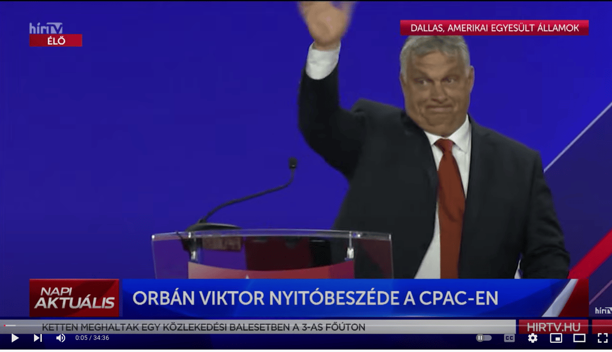 'We must take back institutions', Orban tells US conservatives