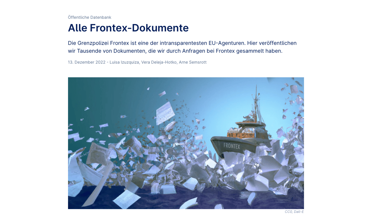 Over 4,000 Frontex documents published by German NGO